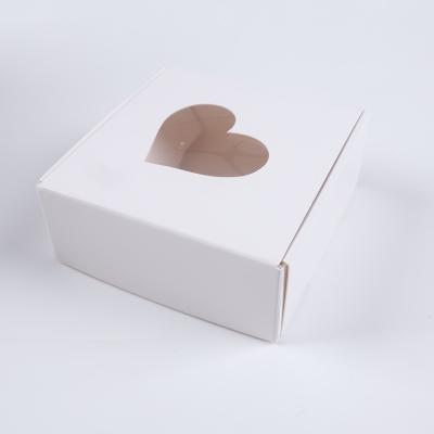 China Heart Cutout Corrugated Display Boxes Black White Kraft Jewelry Boxes for sale