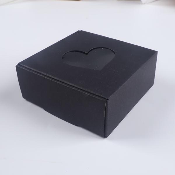 Quality Heart Cutout Corrugated Display Boxes Black White Kraft Jewelry Boxes for sale