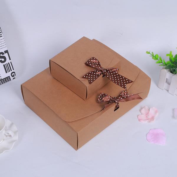 Quality Custom Gold Foil Logo Kraft Paper Gift Box – Rectangular Packaging For Wallets Scarves & Premium Gifts for sale