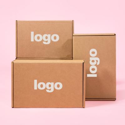 China Eco Friendly Durable Natural Custom Logo Pack Folding Shipping Mailing Kraft Paper Carton Mailer Box for sale