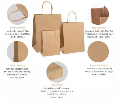 Cina CMYK 50gsm a stampa durevole di Flexo dei sacchi di carta di 200gsm Kraft in vendita