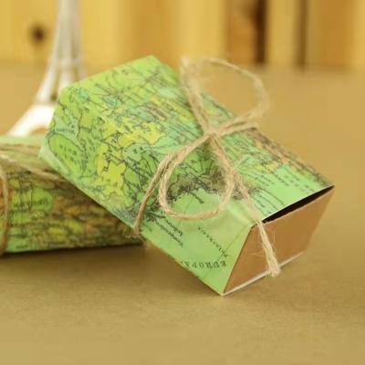 Cina contenitori di favore di Candy di nozze di CDR EPS del contenitore di regalo della mappa di mondo di rettangolo di 7.8x5x2.8cm in vendita