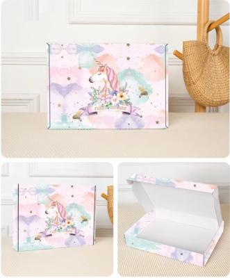 Cina Il ODM Unicorn Print Corrugated Paper Carton dell'OEM ha riciclato il contenitore di gioielli variopinto in vendita