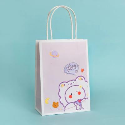 Cina sacco di carta di compera di Kraft della stampa dell'orso 120gsm di abitudine riciclabile dei sacchi di carta per alimento in vendita