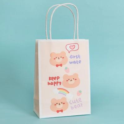Cina sacco di carta di compera di Kraft della stampa dell'orso 120gsm di abitudine riciclabile dei sacchi di carta per alimento in vendita