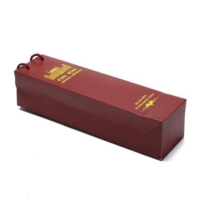 Cina Regalo di lusso che imballa i sacchi di carta rosso scuro stampati su ordinazione della bottiglia di vino dei sacchi di carta del vino della bottiglia con le maniglie in vendita