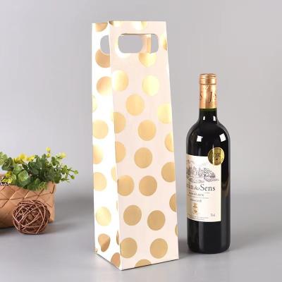 Cina l'oro di 12.5x11x33.6CM ha stampato i sacchi di carta della bottiglia di vino su misura in vendita