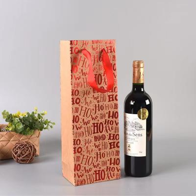 Cina l'oro di 12.5x11x33.6CM ha stampato i sacchi di carta della bottiglia di vino su misura in vendita