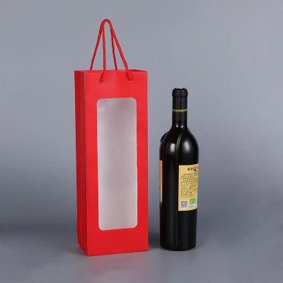 Cina 100gsm a 130gsm ha personalizzato le borse di carta del vino con la chiara finestra in vendita