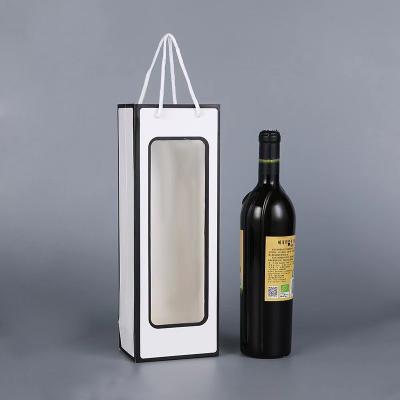 Cina 100gsm a 130gsm ha personalizzato le borse di carta del vino con la chiara finestra in vendita