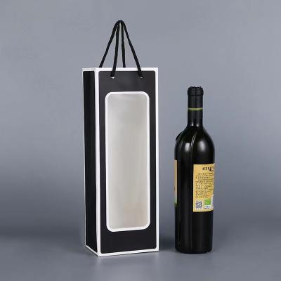 Cina 100gsm a 130gsm ha personalizzato le borse di carta del vino con la chiara finestra in vendita
