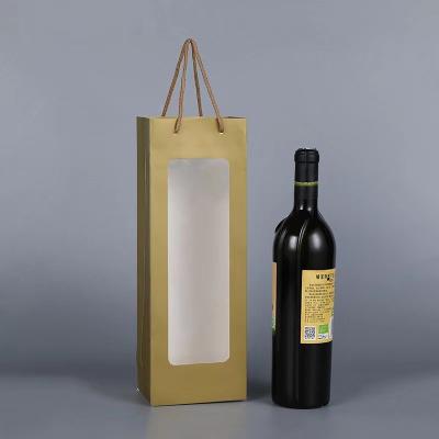 Cina 100gsm a 130gsm ha personalizzato le borse di carta del vino con la chiara finestra in vendita