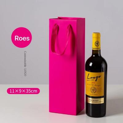 Cina 157gsm ha isolato il vino lavabile della carta di Brown insacca la maniglia tagliata in vendita
