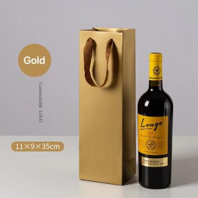 Cina 157gsm ha isolato il vino lavabile della carta di Brown insacca la maniglia tagliata in vendita