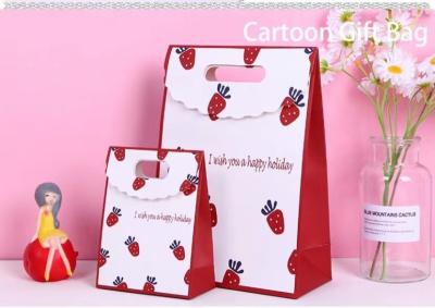 Cina scatola attuale 40cm*12cm*30cm del bordo di avorio dei sacchi di carta della stampa della fragola 130gsm in vendita