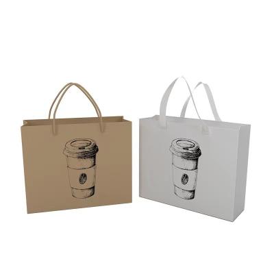Cina 128gsm-350gsm Art Paper Shopping Bag Simple segna la stampa delle borse di drogheria della carta di Brown in vendita