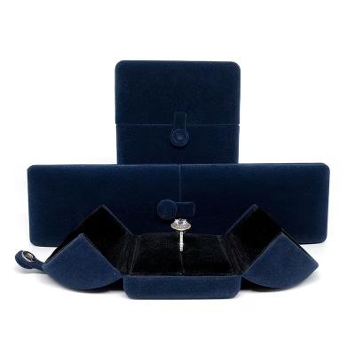 Cina Gioielli di carta della collana del pendente che imballano impegno Ring Box del velluto di 10x10x3.5cm in vendita