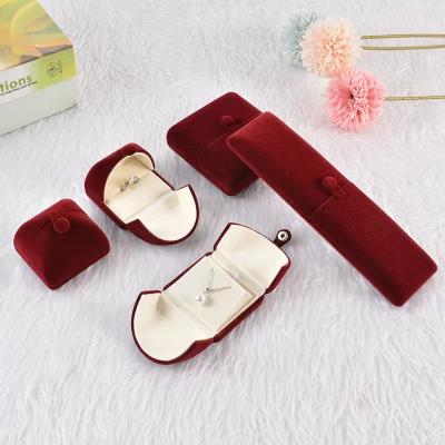 Cina Gioielli di carta della collana del pendente che imballano impegno Ring Box del velluto di 10x10x3.5cm in vendita
