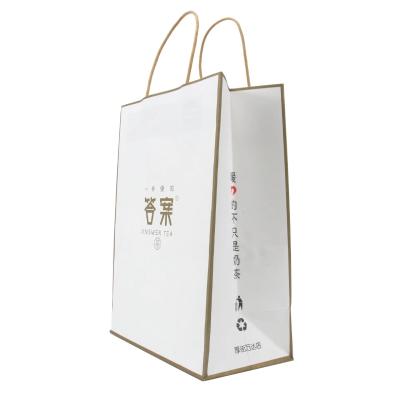 Cina Brown bianco 250gsm Kraft ha stampato i sacchetti della spesa di carta con le maniglie in vendita
