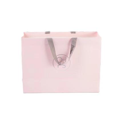 Cina logo su ordinazione dei sacchi di carta di rosa di 28.5*8*40cm in vendita