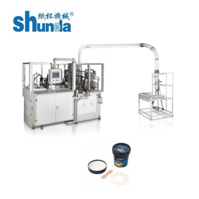 China Ultrasonic And Hot Air Heating PE Coated Paper Cup Lid Making Machine for sale