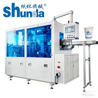 China 160 pcs/Min Servo Paper Cup Machine with Hot Air & Ultrasonic Sealing, Ideal for Cold Drinks for sale