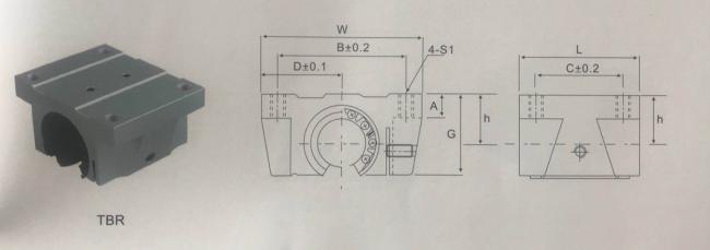 TBR Linear Sliding Unit Bearing Linear Guide Bearing with Little Frictional Resistance for Textile Machinery by Cixi Kent Bearing Factory