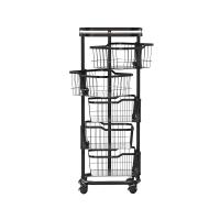 China Multifunctional Metal Storage Trolley , Kitchen Rotating Trolley Three Layer for sale