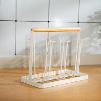 China Kitchen Storage Holders Cup Drying Rack Stand With 6 Hooks Standing Type for sale