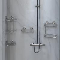 China Multi Function Stainless Steel Hanging Shower Caddy With Suction Cup for sale
