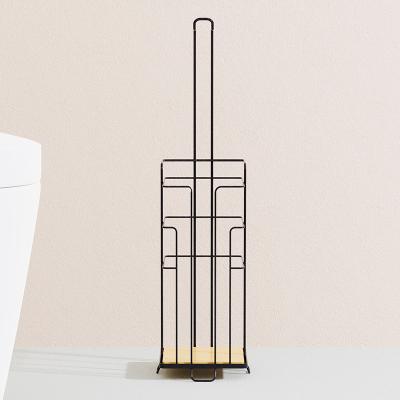 Cina Bagno Metallo Verticale In piedi Toilet Tissue Paper Roll Mensola di stoccaggio 14,5*14,5*68cm in vendita