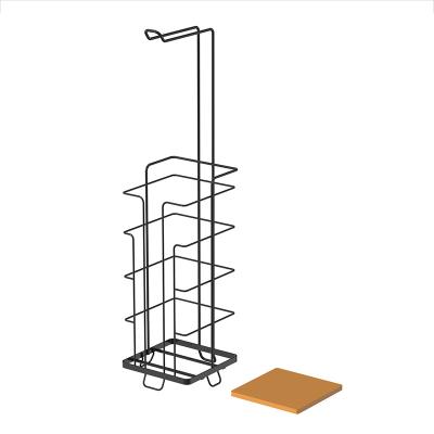 Cina Bagno Metallo Verticale In piedi Toilet Tissue Paper Roll Mensola di stoccaggio 14,5*14,5*68cm in vendita