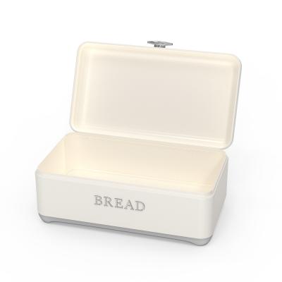 China Party Occasion Square Metal Bread Bin Set , Stainless Steel Kitchen Bread Box for sale