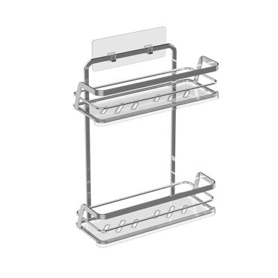 Cina Organizzatore bagno in acciaio inossidabile montato a parete doccia Caddy Tazza di aspirazione Rack a filo di ferro in vendita