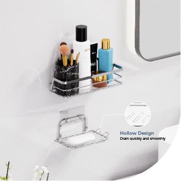 Cina Doccia in acciaio inossidabile Caddy Parete montato ferro Rack per l'organizzazione del bagno in vendita