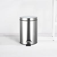 Quality Structure Foot Pedal Trash Bin Household Round Metal Stainless Steel 3L 5L 12L for sale