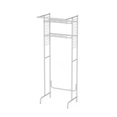 China Expandable 2/3-Tier Laundry Room Shelf Over Washing Machine Storage Rack Space Saver Shelving Units With Rod for sale