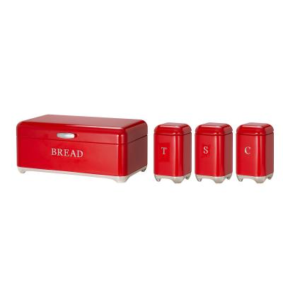 China All-Season Crown Series Metal Bread Bin Set Caixa de chá Caixa de café Caixa de cozinha Armazenamento de pão recipientes organizador de cozinha Caixa à venda