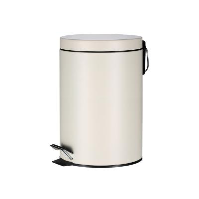 China Rolling Cover Type Foot Pedal Bin Stainless Steel Trash Can for 3L/5L/8L/12L/20L/30L SS Round Bin for sale