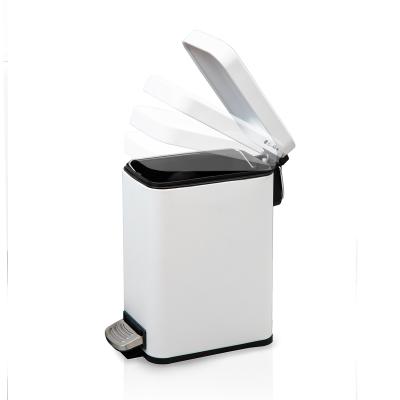 5L Stainless Steel Foot Pedal Waste Bin Rectangular Shape for Household and Kitchen