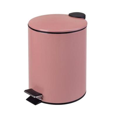 China 5L/12L/20L/30L BSCI certification thin lid Pedal Bin Round powder coating trash can durable trash bin for home and office for sale