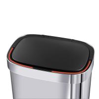 China Stainless Steel Smart Sensor Trash Can Soft Close Function Stylish Rectangle Design for Kitchen for sale