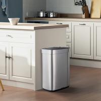 China Stainless Steel Smart Sensor Trash Can Soft Close Function Stylish Rectangle Design for Kitchen for sale