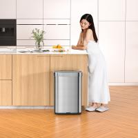 China Large Capacity Smart Sensor Bin for Kitchen Stainless Steel Rectangle Motion Sensor Trash Can for sale