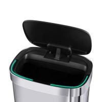 China Large Capacity Smart Sensor Bin for Kitchen Stainless Steel Rectangle Motion Sensor Trash Can for sale