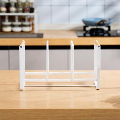 Cina Organizzatore di cucina Compatto manico di bambù Metallo Cucina Bakeware Menù da cucina Organizzatore vassoio da forno in vendita