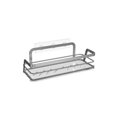 China Stijlvolle badkamer organisator zuigbeker ijzeren draad rek roestvrij staal geen boren muur gemonteerd douche caddy Te koop