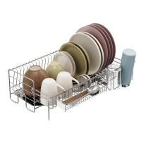 China Foldable Silver Dish Rack With Compact Space Saving Design Durable Iron Construction for sale