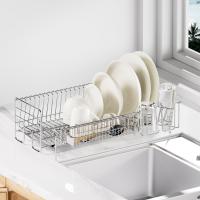 China Foldable Silver Dish Rack With Compact Space Saving Design Durable Iron Construction for sale