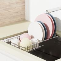 China Foldable Silver Dish Rack With Compact Space Saving Design Durable Iron Construction for sale